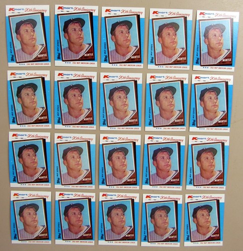 1982 Topps Kmart #1 Mickey Mantle Yankees 20ct Baseball Card Lot 0201A ...