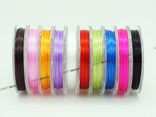 0.8mm Strong Elastic Floss Flat Stretchy Beading Cord Thread Assorted ...