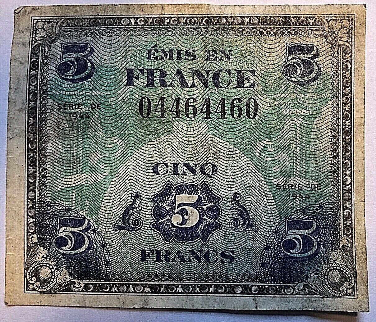 French 5 Franc banknote 1944 | eBay