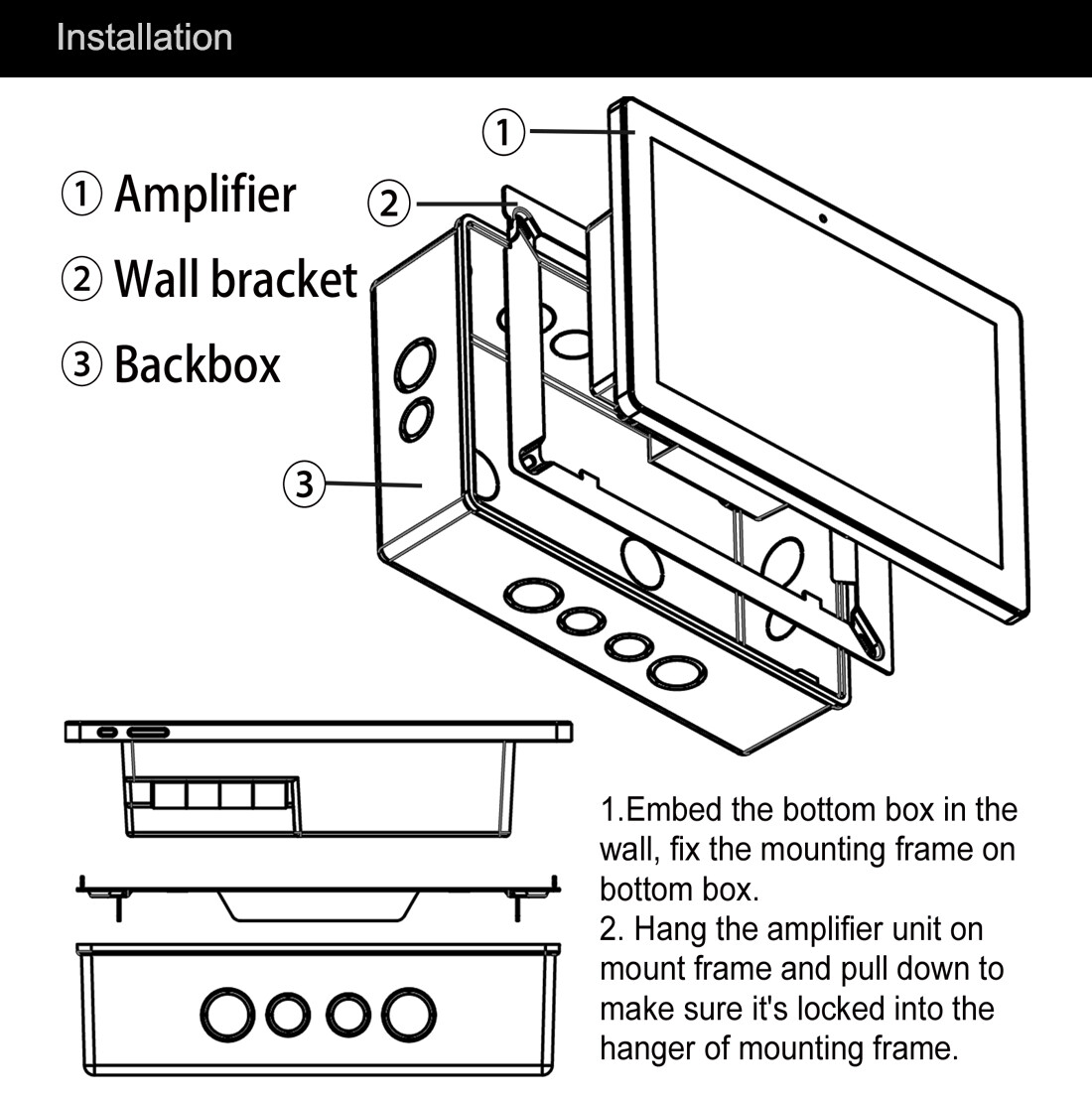 HELMER Digital Stereo Audio Amplifier,Wall Mount Audio music player ...