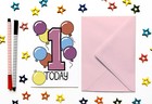 One Today Birthday Card Pink 1st Happy Birthday Card for One year old ...