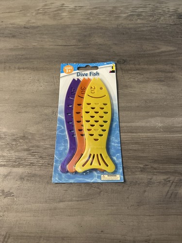 Dive & Catch Fish Swim Toy/Pool/Summer Fun - 3 - Purple/Orange/Yellow ...