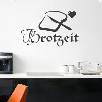 Wandtattoo Spruch "Brotzeit", Küche, Brot, Wandsticker, Wandaufkleber ...