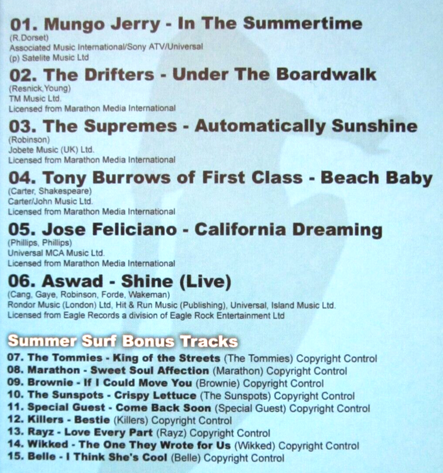 SUMMER SURF CD. A DAILY/SUNDAY STAR NEWSPAPER PROMOTION (1 CD). | eBay