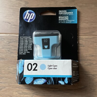 Genuine HP 02 Light Cyan Ink Cartridge NEW Sealed - NIB | eBay