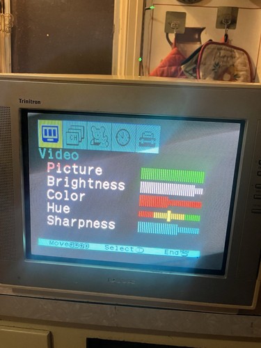 Sony Trinitron Color TV 13 Inch KV-13FM13 CRT Retro Gaming Television ...