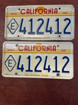 PAIR 1983 -1986 California Highway Patrol CHP Diamond E plate Mustang ...
