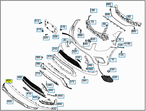 New Genuine MERCEDES BENZ GLC W253 Front Bumper Lower Center ...