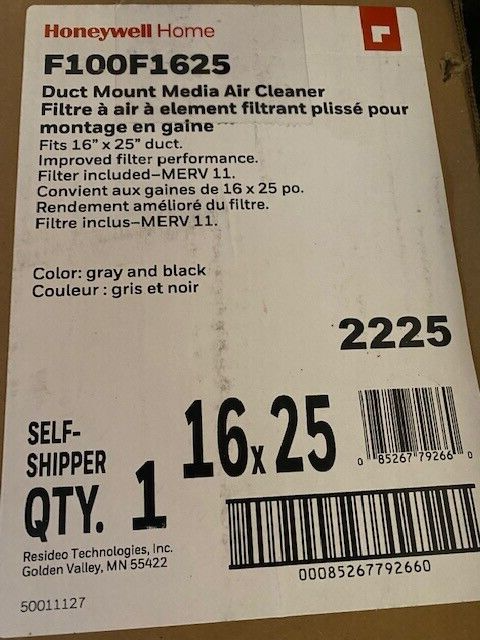 Honeywell MERV 11 Media Air Cleaner - 16x25-4" (F100F1625) for sale ...