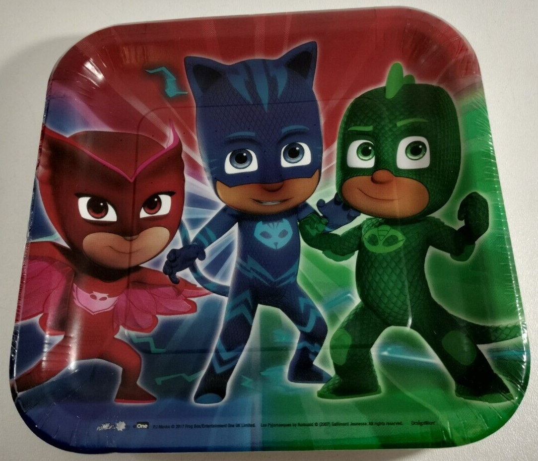 PJ Masks Dinner Square Plates 8-piece Set Kids Party Decorations Amscan ...
