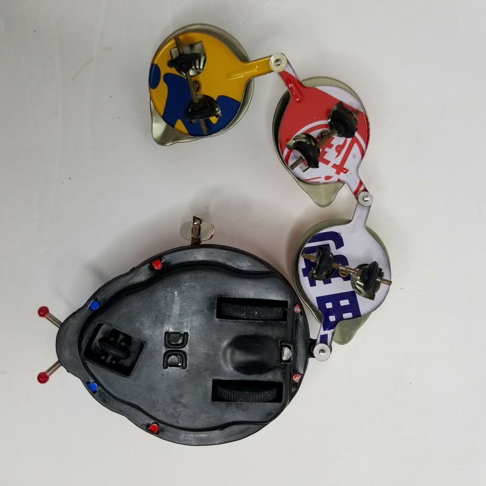 Vtg MECHANICAL LADYBUG FAMILY PARADE Windup Tin Toy Original Box Taiwan ...
