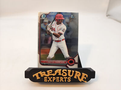 2022 Bowman Chrome #BCP-59 Justice Thompson Bowman 1st Prospect ...