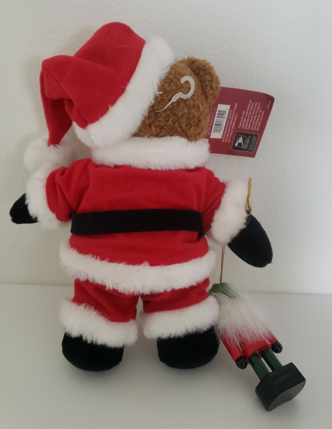 USPS Plush Santa Claus Bear w/Nutcracker Ornament, 37 Cent Stamp Patch ...