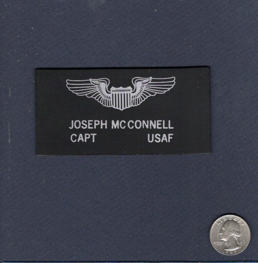 CAPT JOSEPH McCONNELL USAF F-86 SABRE Korean War Ace Squadron Name Tag ...