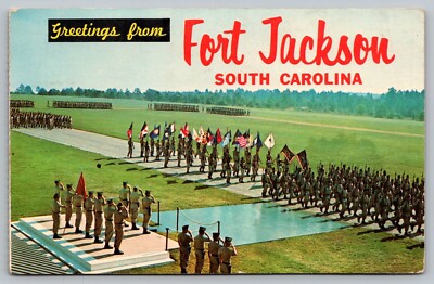 Postcard Military Fort Jackson Graduation Reviews Hilton Field CA VTG ...
