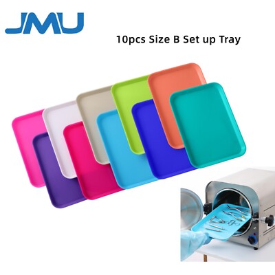 JMU 10pcs Dental Procedure Set-Up Trays Flat B Autoclavable Plastic ...