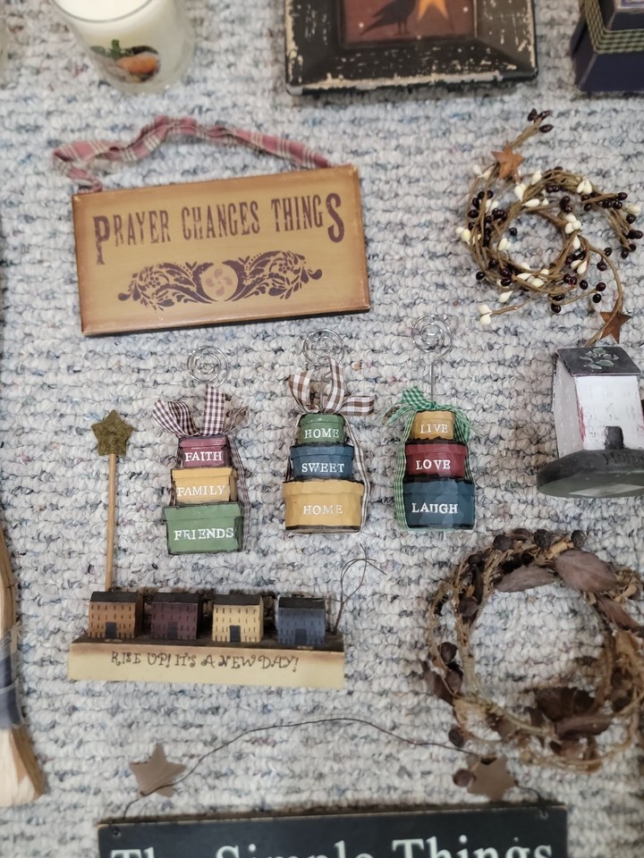 19 ITEMS PRIMITIVE country home decor lot!!! | eBay