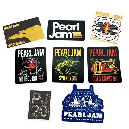 Pearl Jam Sticker Lot Sydney Melbourne Gold Coast Quebec Dark Matter ...