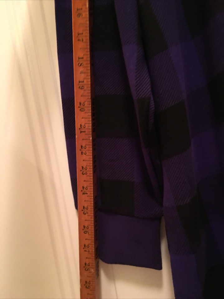 Quacker Factory Women's Top Sz 1X Halloween Purple Plaid Cozy Sequin ...