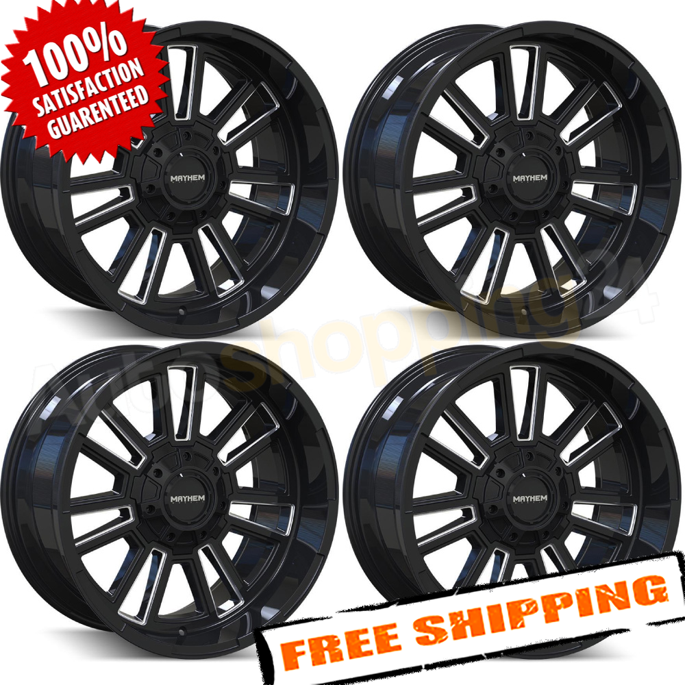 Mayhem 8115-2937BM Set of 4 20x9 6x135 0mm Apollo Black w/Milled Spokes ...