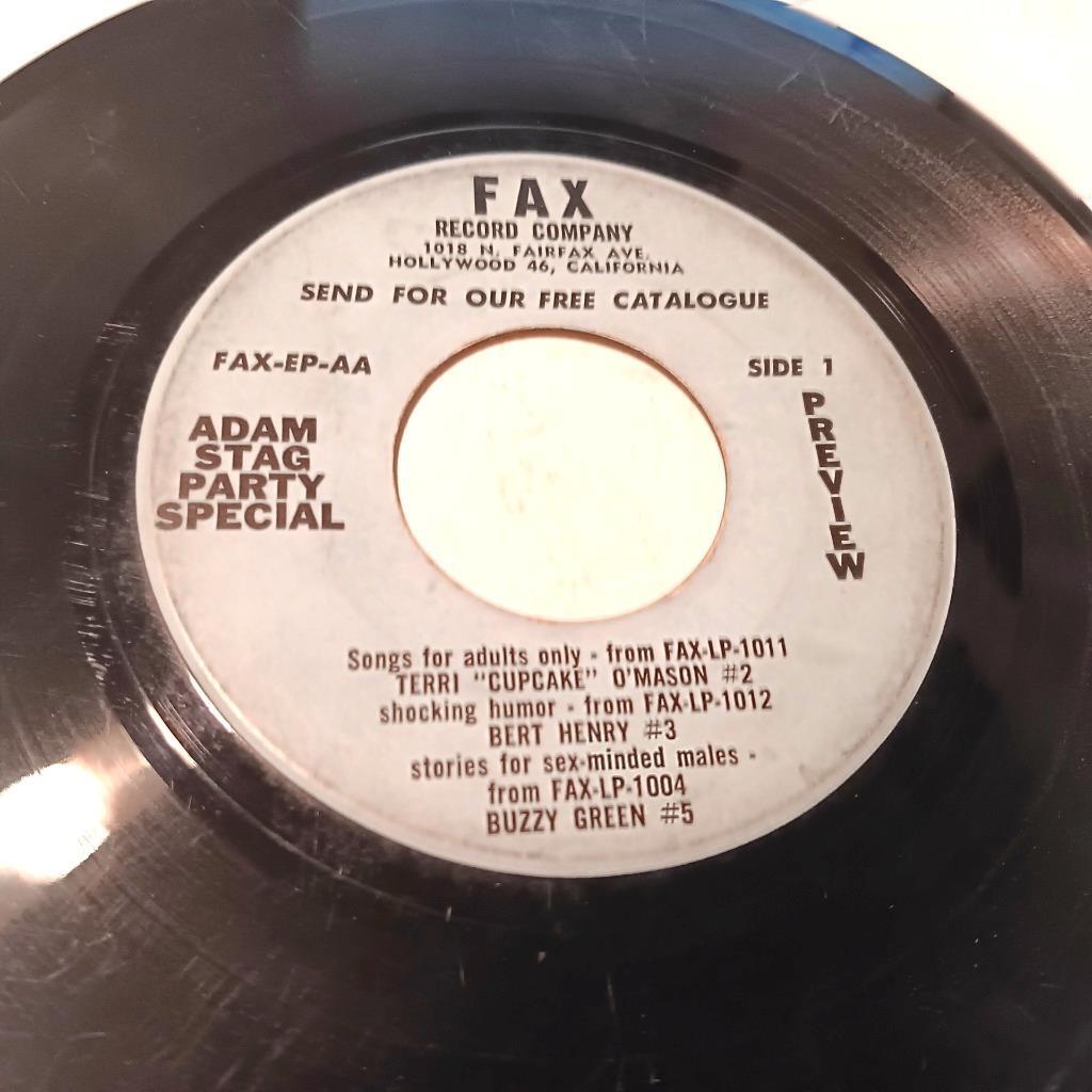 Adam Stag Party Special Preview FAX Record Co. FAX-EP-7" 45 Raunchy ...