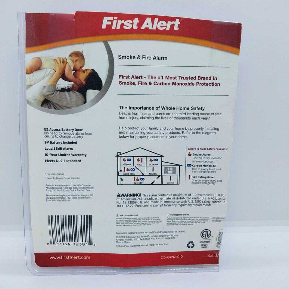 First Alert Smoke Alarm SA303CN3 Battery Powered Ionization with Test ...