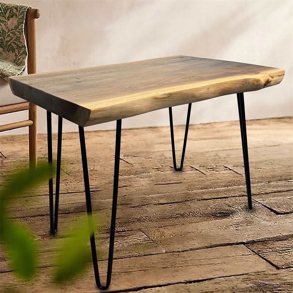 Rustic Teak Live Edge Small Coffee Table – Handmade Modern Table Home ...