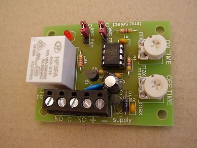Cyclic (pulsing) Timer relay board , adjustable 0-60 secs or 0-60 mins ...