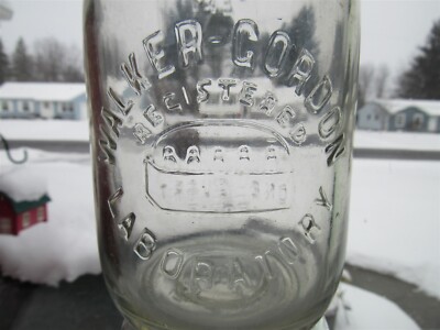 TREQ Milk Bottle Walker Gordon Laboratory Dairy Boston MA embossed ...
