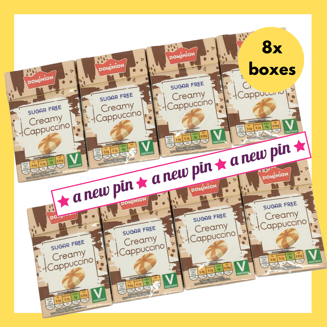 DOMINION Creamy Cappuccino Sugar Free Sweets 44g 8x Boxes Aldi ...