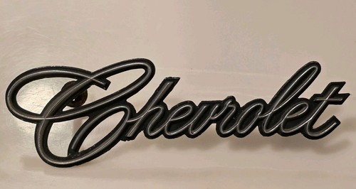 Vintage 1970's Chevrolet Chrome Emblem Script Chevy Logo 6 5/8" x 2 ...