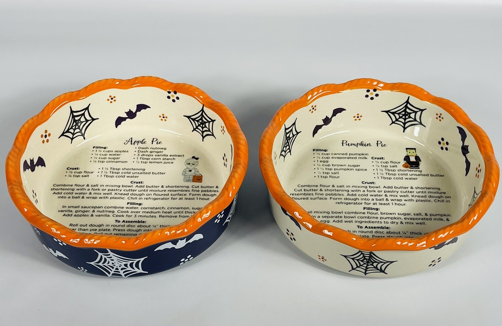 Temp-tations Boofetti Halloween Set of 2 Mini Pie Plates Bakers With ...