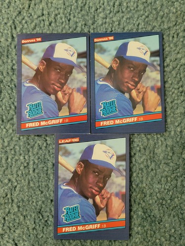 1986 Donruss/Leaf Fred McGriff Baseball Rookie Card Lot of approx 3 ...