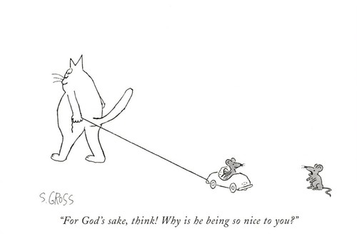 Funny Clever Cat Nice To Mouse Mice The New Yorker Cats Sam Gross ...