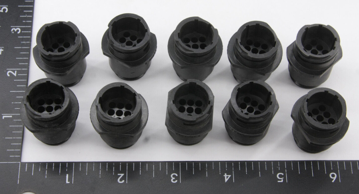 (20) TE 9-Pin Connector Housing #206705-2 Round Threaded Plastic - Open ...