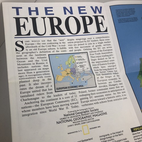 1992-12 December NEW EUROPE National Geographic Map UKRAINE EU UK | eBay