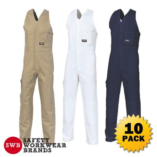 10 x DNC Workwear Mens Cotton Drill Action Back Overall Uniform Work ...