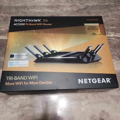 NETGEAR Nighthawk X6 AC3200 Tri-Band WiFi Router R8000-100NAS ...