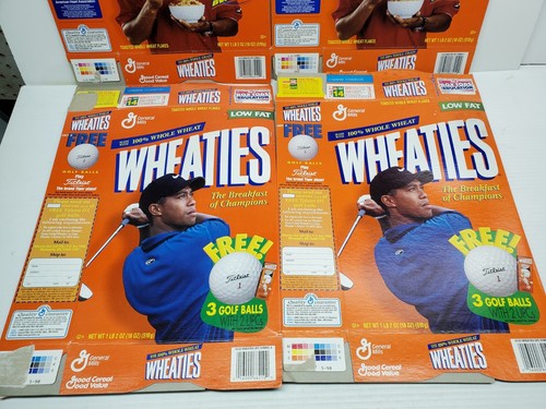 Vintage Tiger Woods Golf Wheaties Cereal Box Lot of 12 Flattened 90s ...