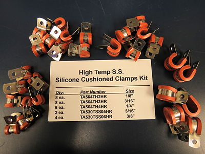 High Temp Silicone Cushioned Loop Clamps Stainless Aerospace Aircraft ...