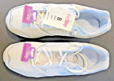 TrimStep Women Rhonda White Tennis Walking Toning Shoe Leather Upper ...