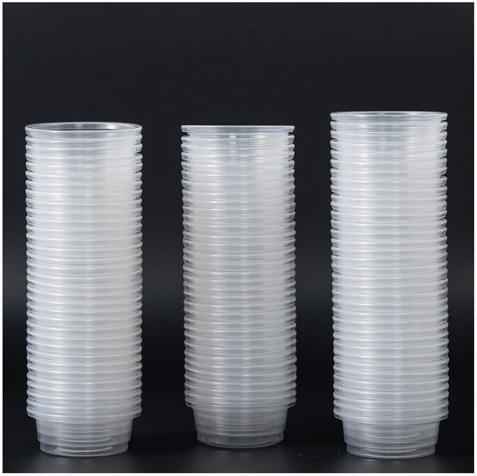 100 Pcs Gecko Food and Water 0.5Oz Plastic Transparent Feeder Cups for ...