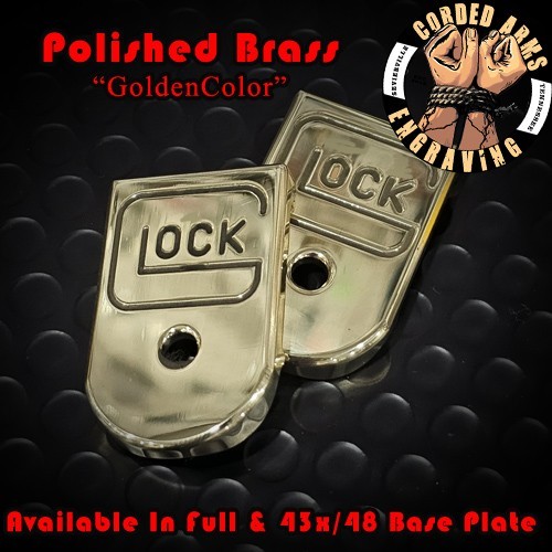Polished Glock Brass Magazine Base Plates for Glock Full SizedMags17/19 ...
