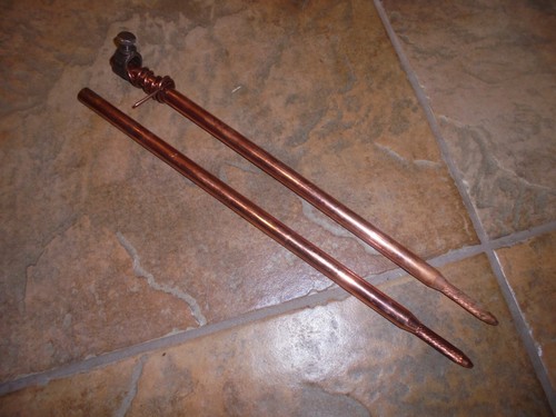 2Pcs Pure Copper Grounding Rod 1/2" x 15 3/4 in. with 1 Ground Rod ...