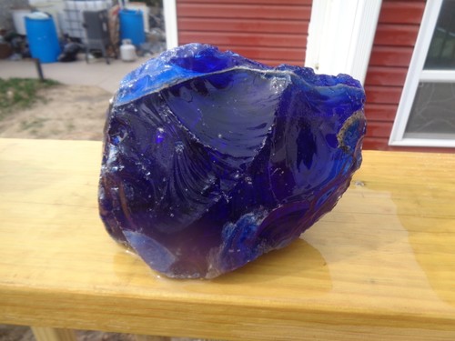 Glass Rock Slag Pretty Clear Cobalt Blue 4.12 lbs BB66 Landscaping ...