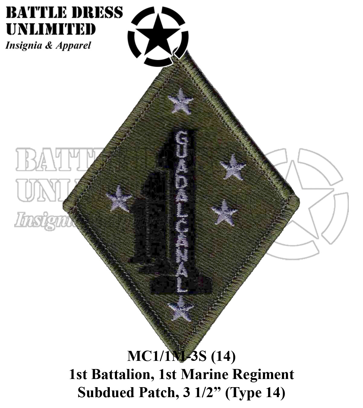 1st Marine Regiment 1st 2nd 3rd Battalion 1st Marines Patch (MCCU ...