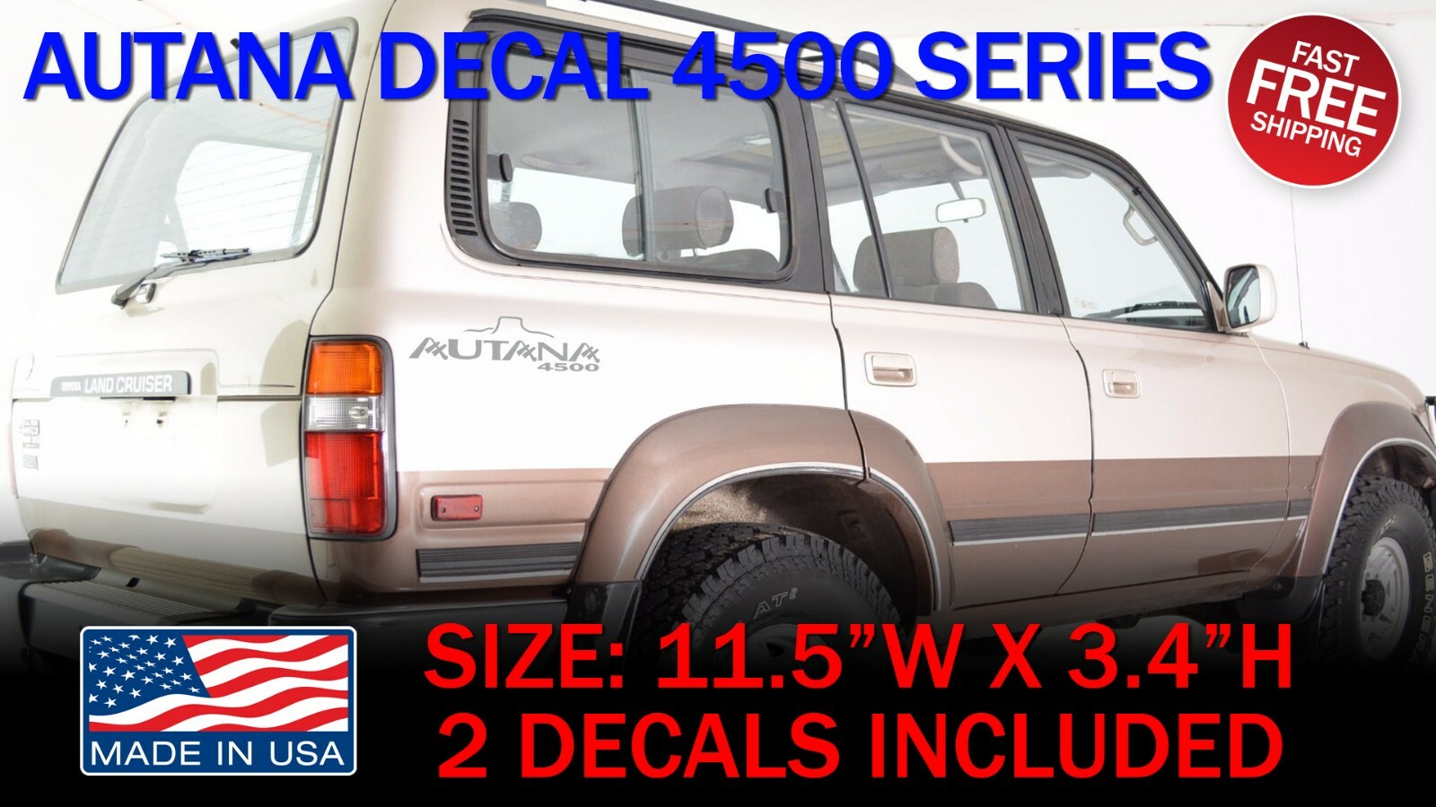 AUTANA DECAL (2 DECALS) Fits on TOYOTA LAND CRUISER FJ80 FJ70 FJ60 ...