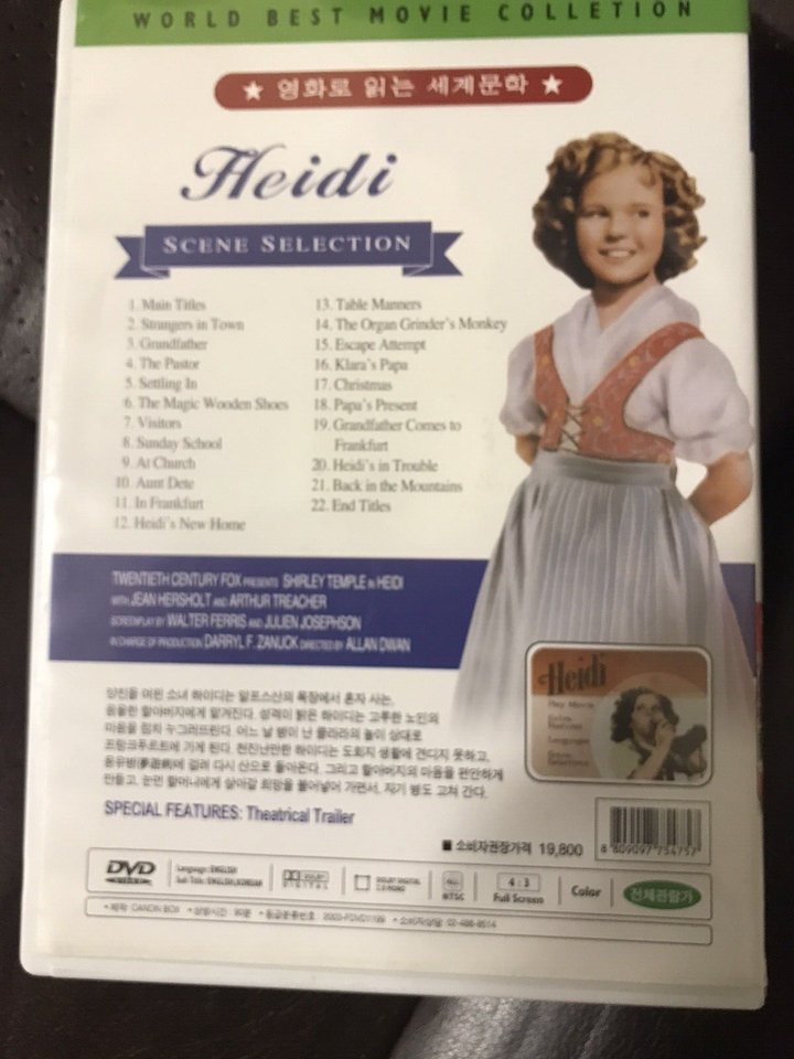 [DVD] HEIDI; (1937) SHIRLEY TEMPLE; PREOWNED | eBay