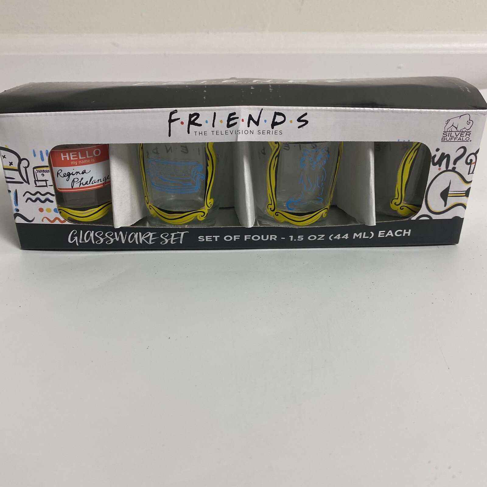 FRIENDS Shot Glasses TV SERIES Silver Buffalo Llc set of 4 Clear | eBay