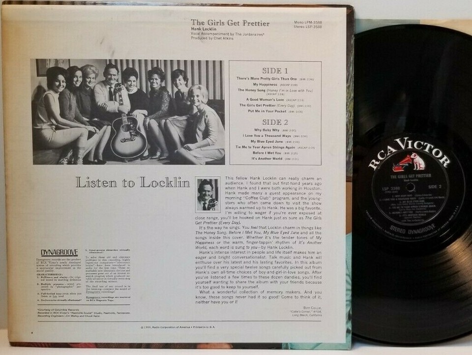 HANK LOCKLIN The Girls Get Prettier LP RCA LSP-3588 - Play Tested ...